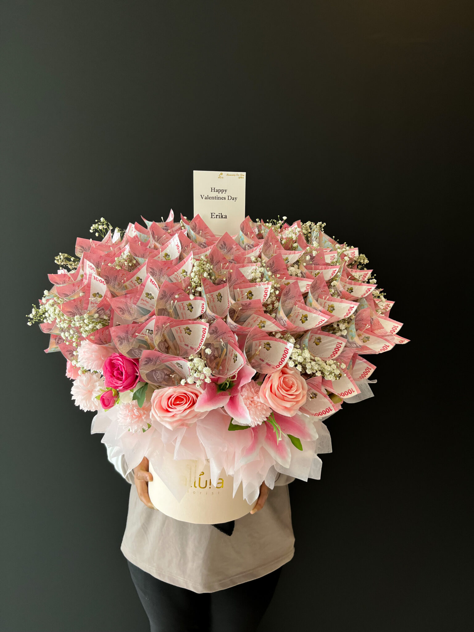 Folded Money Bloombox (100 Real Money) - Allura Florist