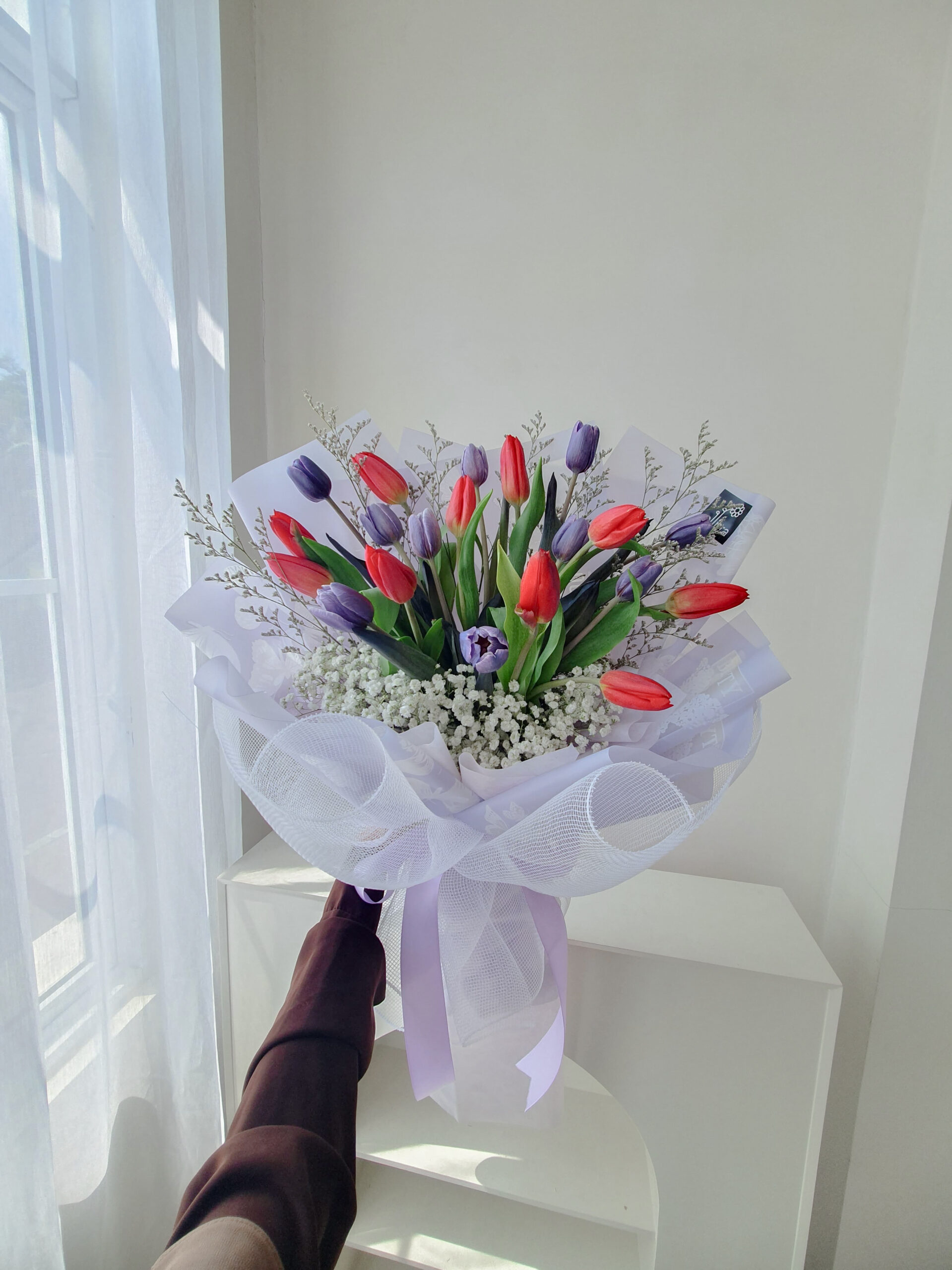 20pcs Purple Red Tulip Bouquet - Allura Florist